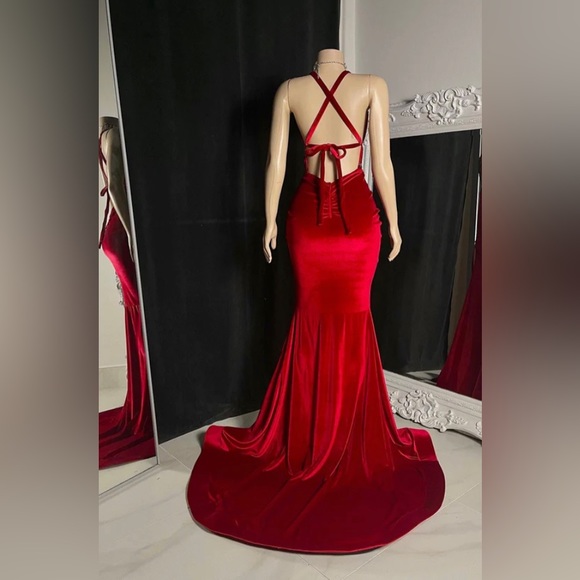 Dresses | Ruby Red Velvet Prom Dress | Poshmark